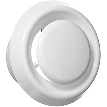 Blauberg UK Round Ceiling Vent Diffuser Extract Grille Valve with Retaining Ring (100 mm 4" Dia ...