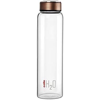Buy Cello H2O Borosilicate Glass Water Bottle, 1 Litre, Multicolor ...