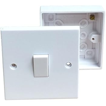 LIGHT SWITCH PATTRESS SURFACE MOUNT BACK BOX SINGLE 1 GANG 20MM: Amazon ...