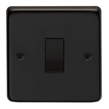 Eurolite, Matt Black, 1 Gang 2 Way, Single Light Switch: Amazon.co.uk ...