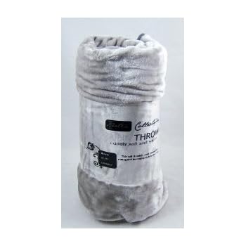 Extra Large Mink Faux Fur Throw 200cm x 240cm - SILVER GREY by Bedding ...