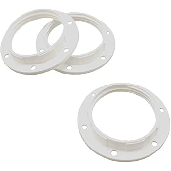3 pieces screw ring E27 plastic white for lamp socket ring with two ...