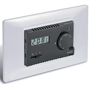 Termostato elettronico da incasso Perry 1TI TE312 MC serie MODULO con display e comando ON/OFF ...