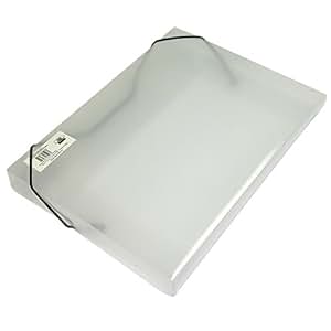 10 x A4 Clear Plastic Box Files Office Elasticated Document Storage ...