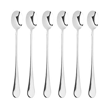 Long Sundae spoons, High quality stainless steel, Set of 6.: Amazon.co ...