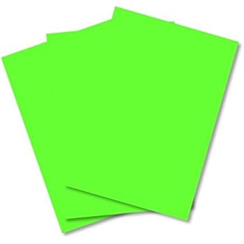 50 SHEETS A4 FLUORESCENT GREEN 80GSM PAPER - PRINTER COPIER CRAFT ...