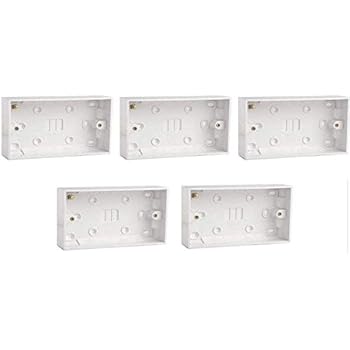 Surface Mounted Back Box 25mm Wall Pattress Double 2 Gang Electrical ...