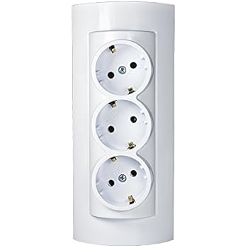 3er Steckdose, 3 Fach Steckdose mit Schalter, Adapter, Schuko-Stecker ...