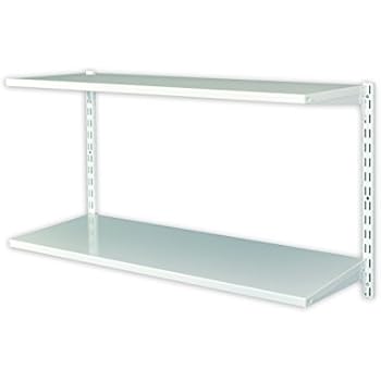 Shopfitting Warehouse Chrome/Oak Adjustable Wall Shelving Kit- 2 x 430 ...