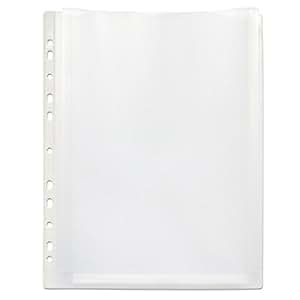 Good Quality 100 Pcs A4 Clear Plastic Value Punched Punch Pockets 10-15 ...