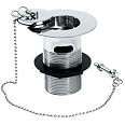 Belfast 1 1/2" Sink Waste Slotted with Chrome Metal Plug & Chain - 85mm ...