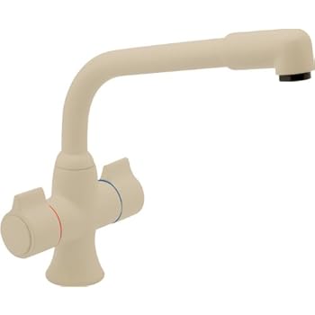 Beige Cream Ivory Mono Sink Mixer Tap Duo Full Turn Handles Swivel ...