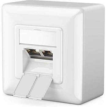 Quad CAT6 Data Wall Outlet Face Plate - 4 Port RJ45 Ethernet Network ...
