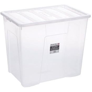EXTRA LARGE CLEAR PLASTIC STORAGE BOX WITH LID 133 LITRE: Amazon.co.uk ...