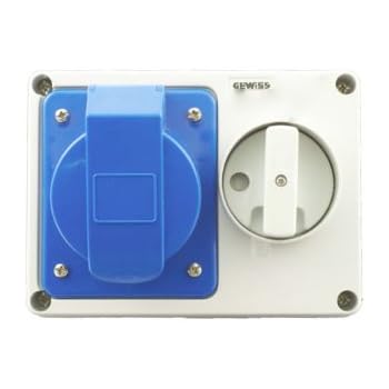 Gewiss GW66015 Horizontal Interlocked Socket Outlet, IP44, 6 Reference ...