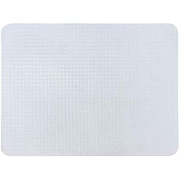 JVL Office Chair Clear Vinyl Carpet Protector Rectangular Mat with ...