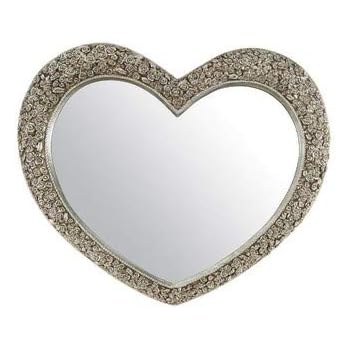 V Large Antique Silver Heart Shaped Wall Mirror 3ft1x3ft7 (94cmx109cm ...