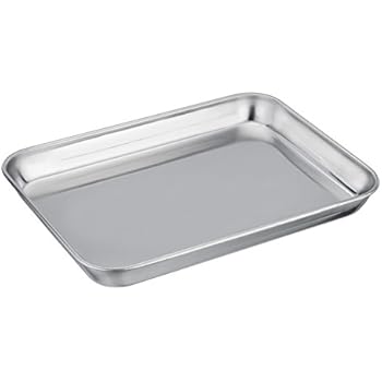 TeamFar Mini Oven Tray, Stainless Steel Small Oven Baking Pan, 32 x 25 ...