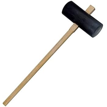 15lb Heavy Duty Paving Maul - Rubber Head Mallet/Hammer, Hardwood Shaft ...
