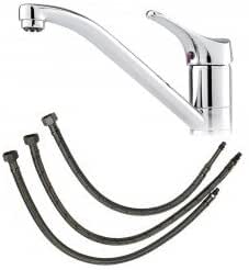 Vented mixer kitchen tap for under sink and 3 hoses (3/8' - M8 ...