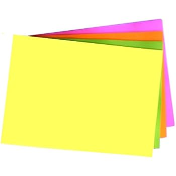 Pack Of 50 A4 Sheets Of Assorted Fluorescent Neon Paper: Amazon.co.uk ...