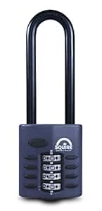 Squire Extra Long Shackle 4 Wheel Combination Padlock, 40mm Body ...