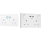 BG Electrical 822/HC-01 Smart Power Socket, Alexa Compatible Double 13 ...