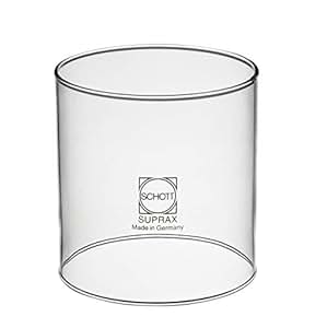 Glaszylinder Schott Suprax D 110 x H 115 mm, hochhitzebeständig, transparent, für Petromax und ...