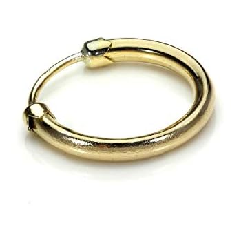 9ct Gold Capped 11mm Sleeper Hoop Earring/Single/Mens Earrings: Amazon ...