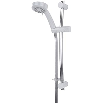 Shower Rails - Triton Lucas Curved Shower Riser Rail - Chrome: Amazon ...