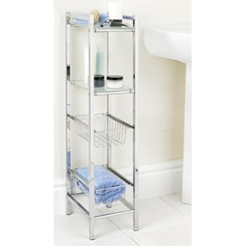 Fantastic Looking 4 Tier Wire Shelf Storage Unit / Bathroom Storage ...