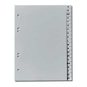 Ordner Register A-Z / DIN A5 / aus PP / Farbe: grau: Amazon.de ...
