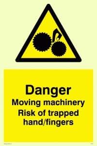 Danger Moving machinery risk of trapped hand/fingers - Warning Sign ...
