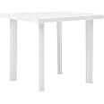 vidaXL Weather-Resistant White Plastic Garden Table, Outdoor Dining ...