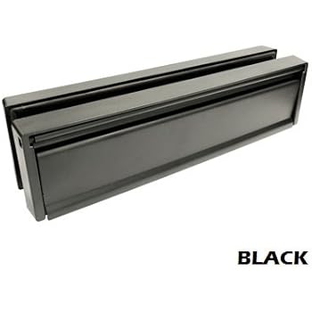 10" UPVC Door Letterbox, Letterplate - Black Letter Box - Midrail (40mm ...