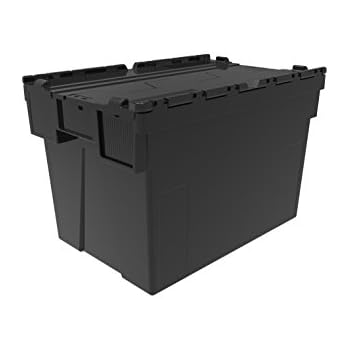 NEW BLACK BIG 77 Litre Plastic Storage Boxes Containers Crates Totes ...