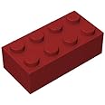 Classic Bulk Brick Block 2x4, 100 Piece Building Brick Persimmon Red ...