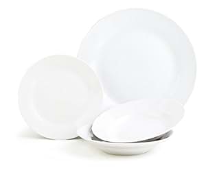 Sabichi 12-Piece Porcelain Day to Day Dining Set, White: Amazon.co.uk ...