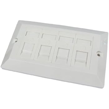 MHP® Quad Socket Cat 6 RJ45 Double Wall Face Plate/LAN Network 4 port ...