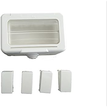 C&S Water Proof 3 Module Plastic Box with 6A Switch and Socket (Ivory ...