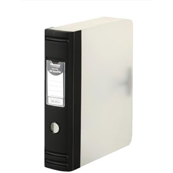 Hermes A4 80mm 2D-Ring Heavy Duty Polypropylene BoxFile - Black: Amazon ...