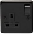 Eurolite, Matt Black, 13 Amp, Single, Switched, Plug Socket : Amazon.co ...