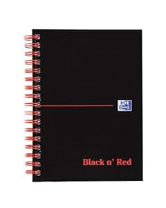 Oxford Black n' Red A6 Glossy Wirebound Hardback Notebook, Ruled and ...