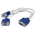 1Goal 1 Computer To Dual 2 Monitor Vga Splitter Cable Video Y Splitter 15 Pin Two Ports Vga Male ...