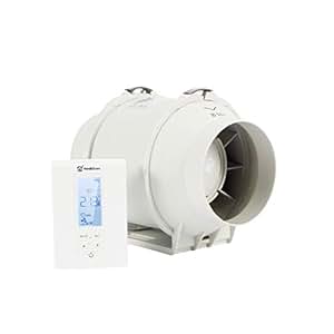 Hon&Guan Extractor Inline Duct Fan with Humidistat & Timer - Bathroom ...