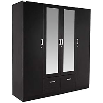 GODREJ INTERIO Chocolate 4-Door Wardrobe with Mirror (Matte Finish ...