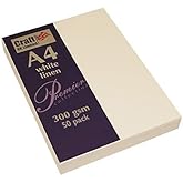 Craft UK 2013 A3 300gsm Linen Card - White (Pack of 50 Sheets) : Amazon ...