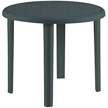Resol Tossa Outdoor Round Garden Table - Green Plastic - 86cm Diameter ...