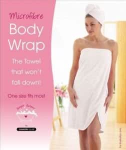 MICROFIBRE BODY WRAP TOWEL- BOXED - WHITE - ONE SIZE - : Amazon.co.uk ...