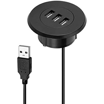 CSL - USB Desk Hub in-Desk Hub - Desk Cable Bushing with Multi Card ...